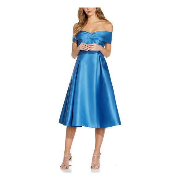 Adrianna Papell | Dresses | Adrianna Papell Womens Blue Crinoline ...